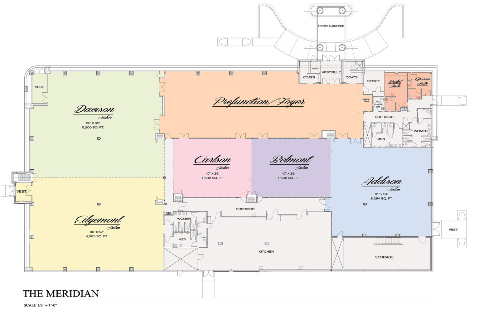 Banquet Hall Dimensions - The Meridian